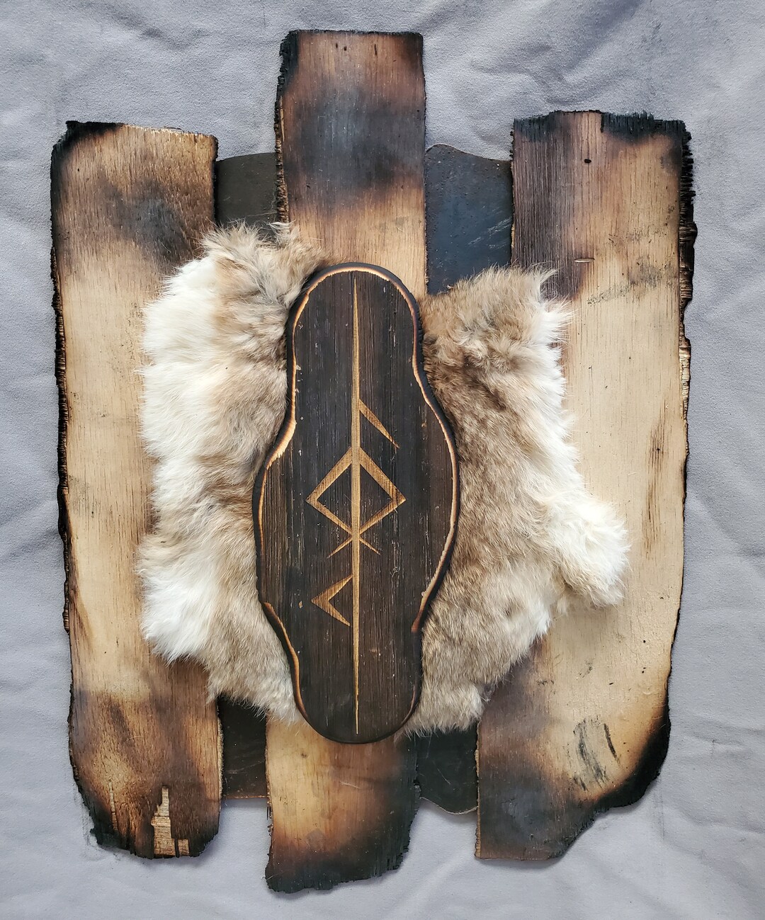 Loki Viking Wall Art Made From Wood, Steel, and Rabbit Pelt 20 Tall X ...