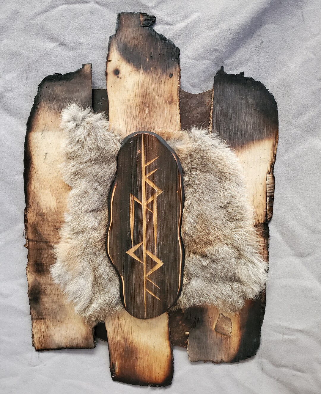 Freya Viking Wall Art Made From Wood, Steel, and Rabbit Pelt 20 Tall X ...