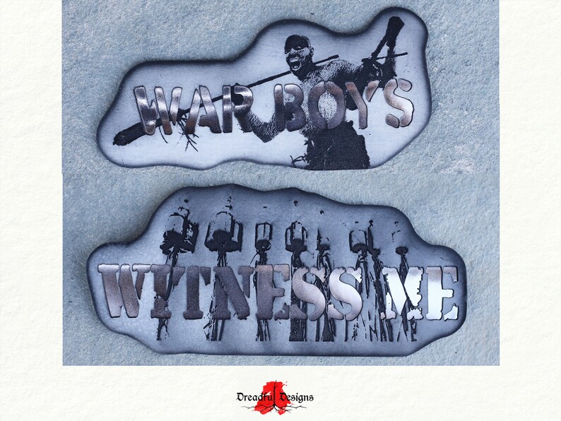 3D Rubber Post Apocalyptical Stickers Fury Road, Valhalla, Witness Me ...