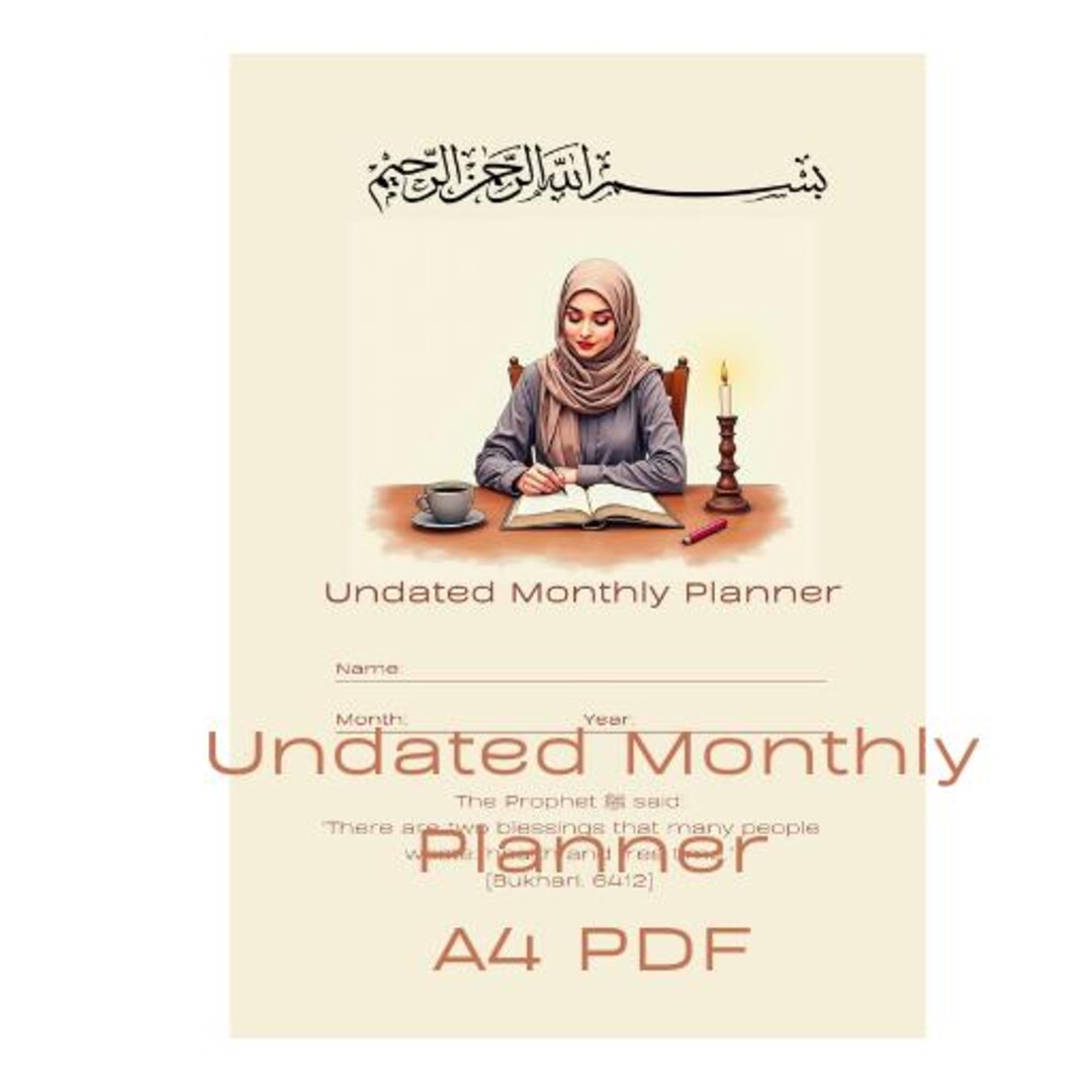 Printable Any-month Planner Islamic Monthly Undated Planner A4 ...