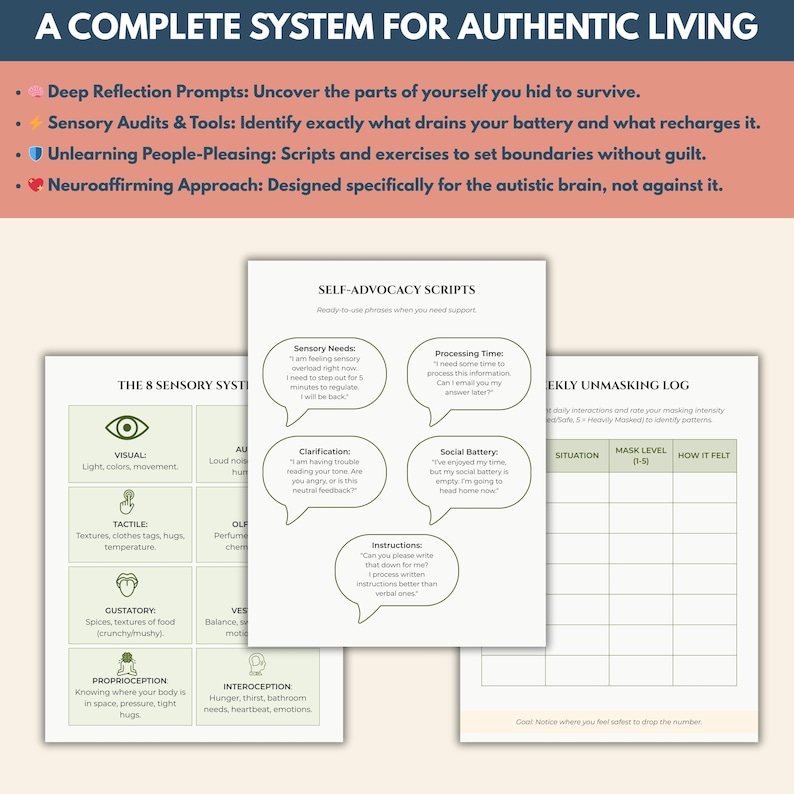 Autistic Unmasking Workbook | Adult Autism Guide, Neurodivergent ...