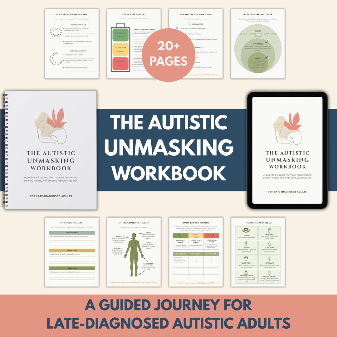 Autistic Unmasking Workbook | Adult Autism Guide, Neurodivergent ...
