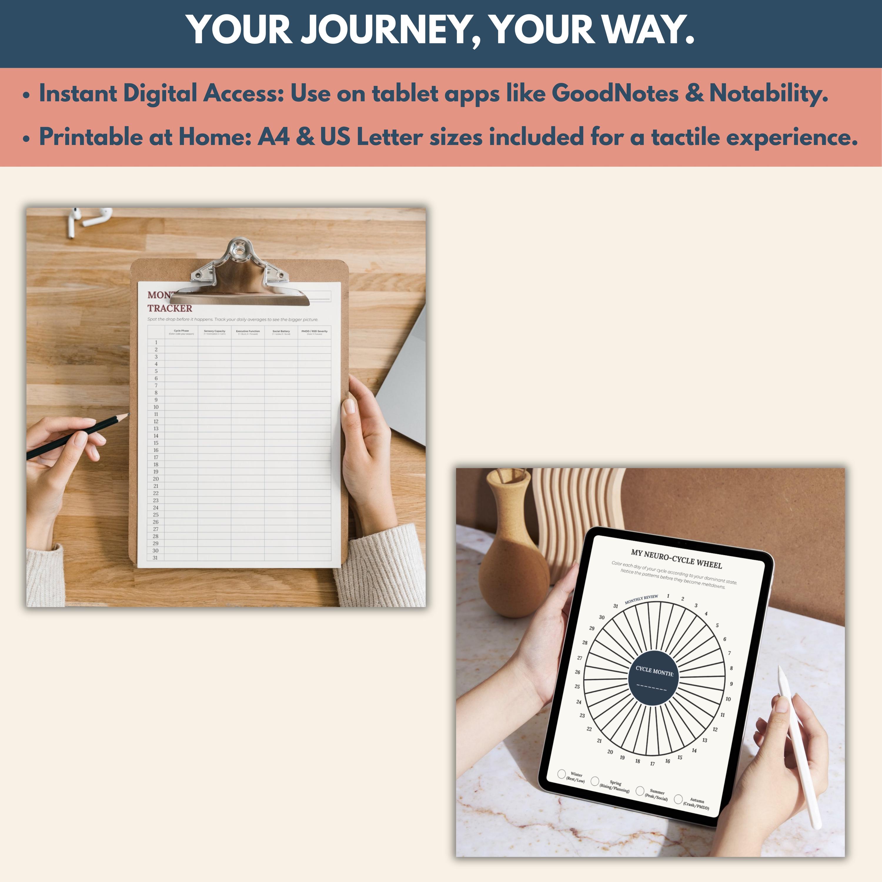 ADHD Cycle Tracker & PMDD Journal | Neurodivergent Hormone Planner ...