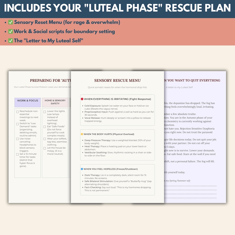 ADHD Cycle Tracker & PMDD Journal | Neurodivergent Hormone Planner ...