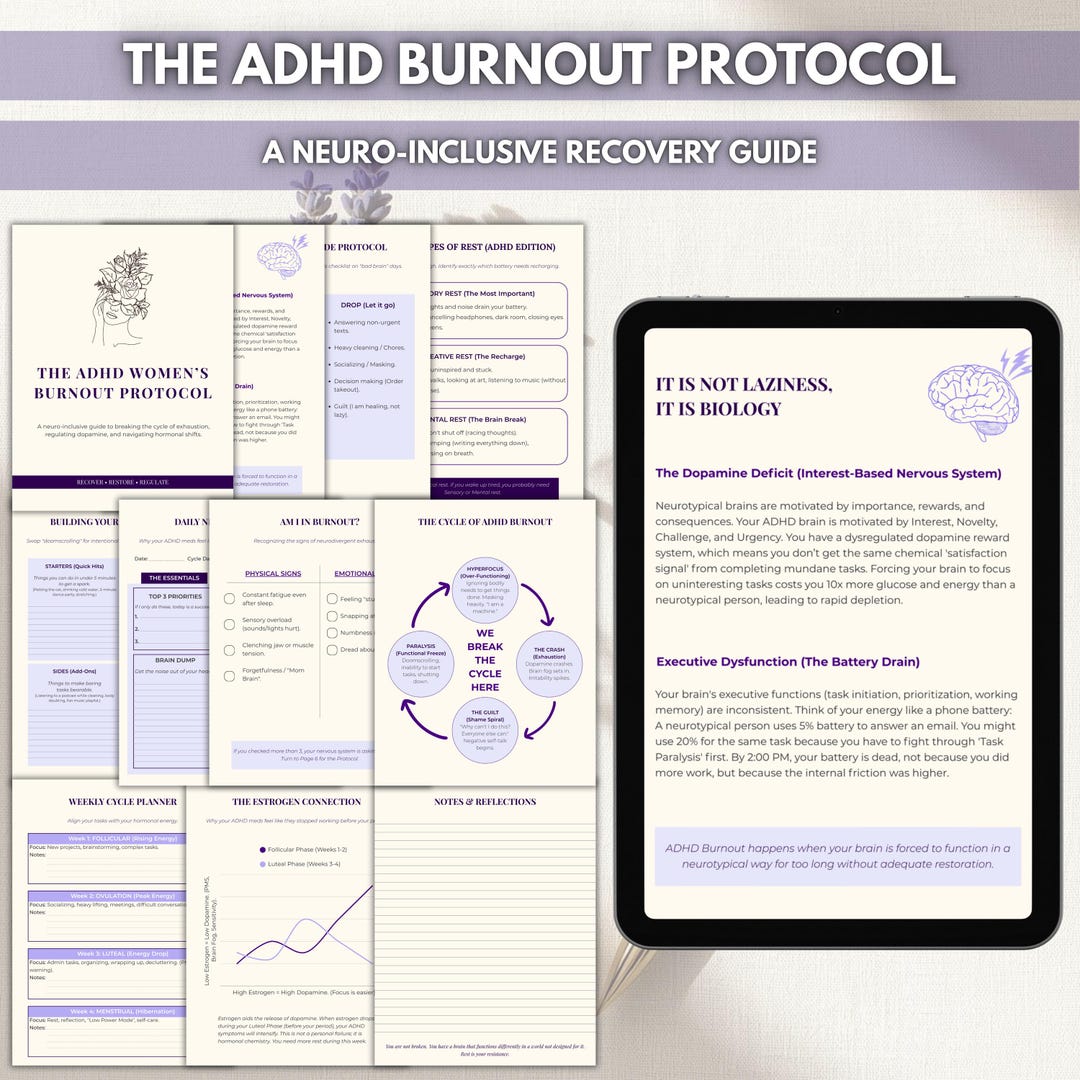 ADHD Women Burnout Protocol | Neurodivergent Recovery Guide, Dopamine ...