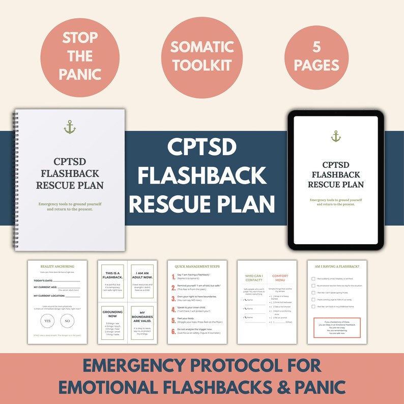 CPTSD Flashback Rescue Plan | Panic Attack Help, Grounding Techniques ...