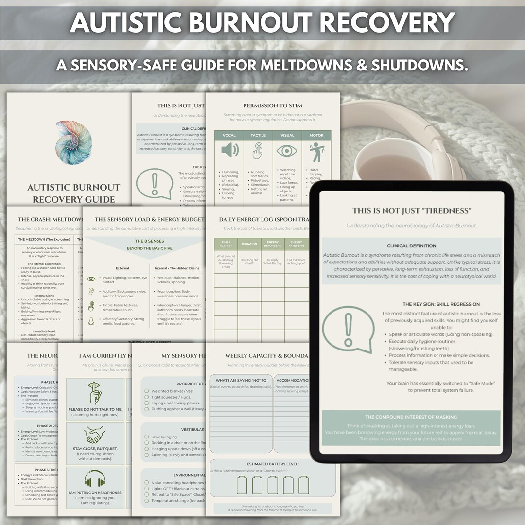 Autistic Burnout Recovery Guide | Meltdown & Shutdown Protocol, Sensory ...