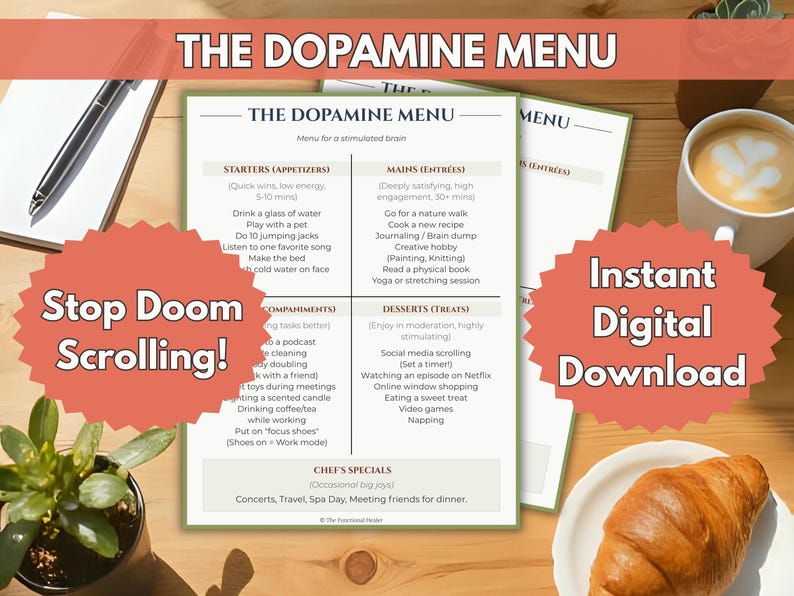ADHD Dopamine Menu Printable | Dopamenu for Neurodivergent Brains ...