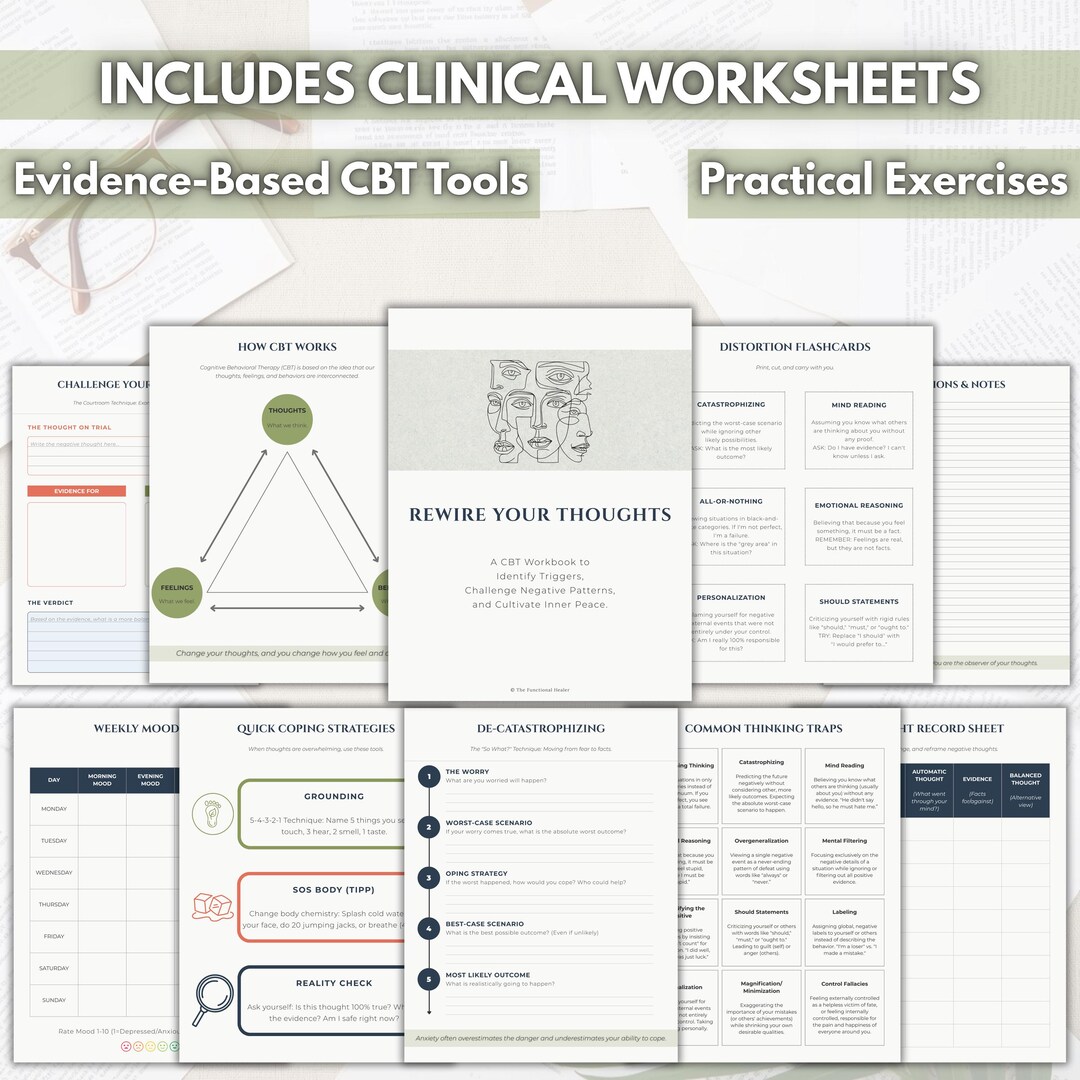 CBT Thought Restructuring Workbook | Cognitive Behavioral Therapy ...