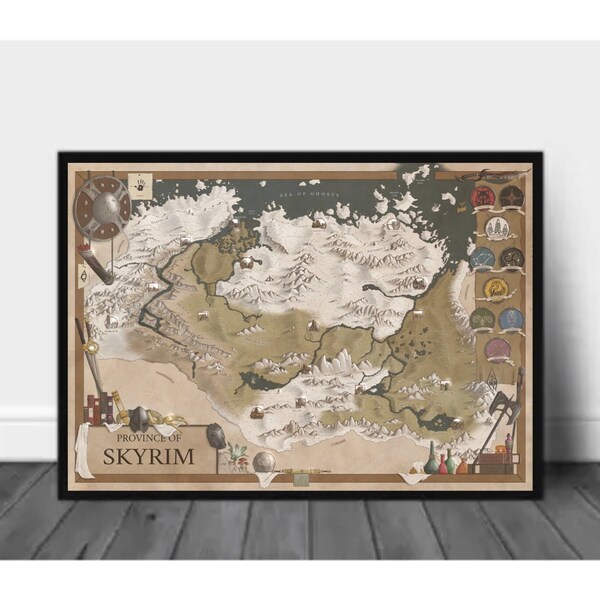 Skyrim Map - Etsy