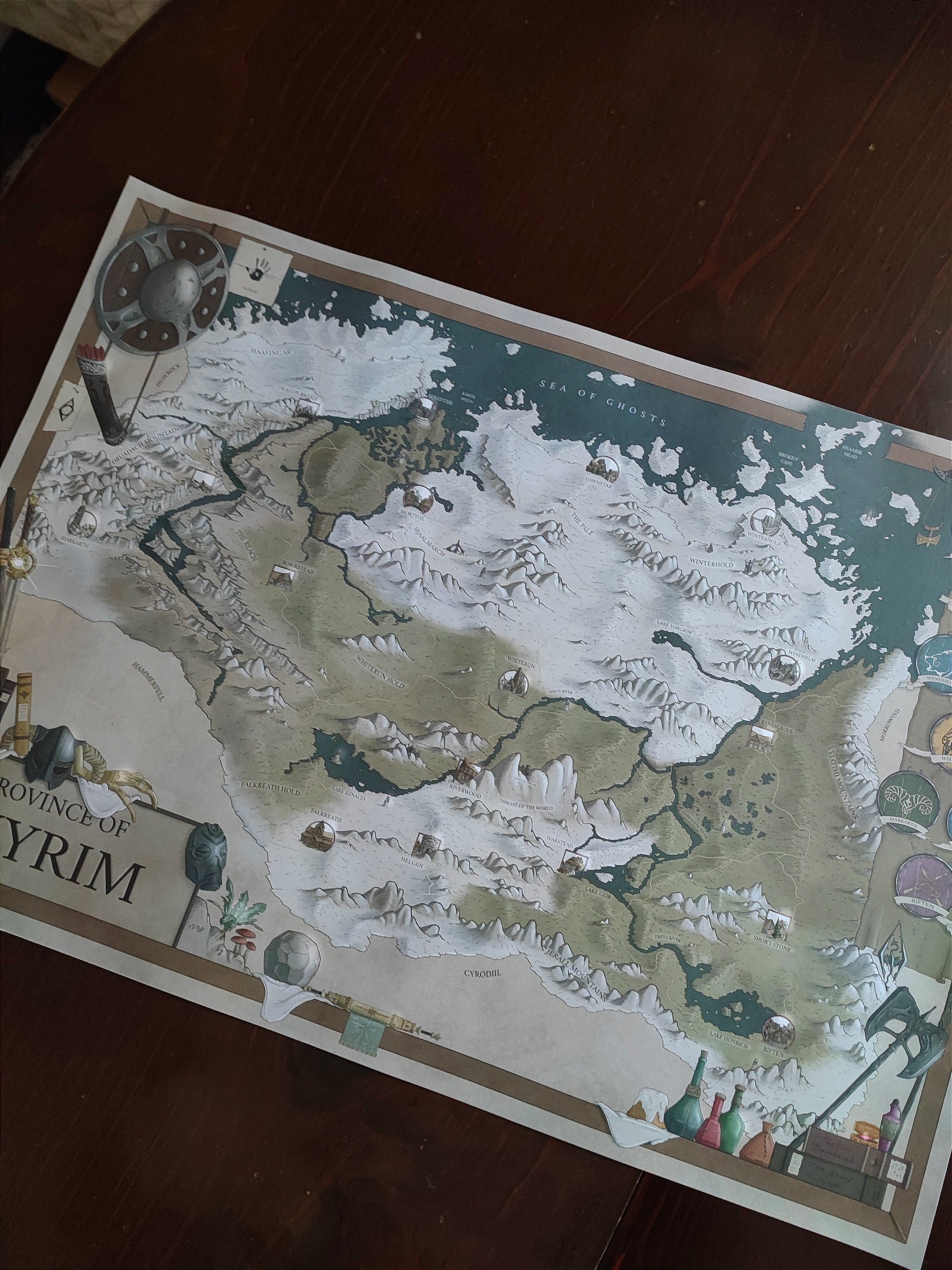 Póster del mapa de Skyrim, mapa del póster de The Elder Scrolls - Etsy ...