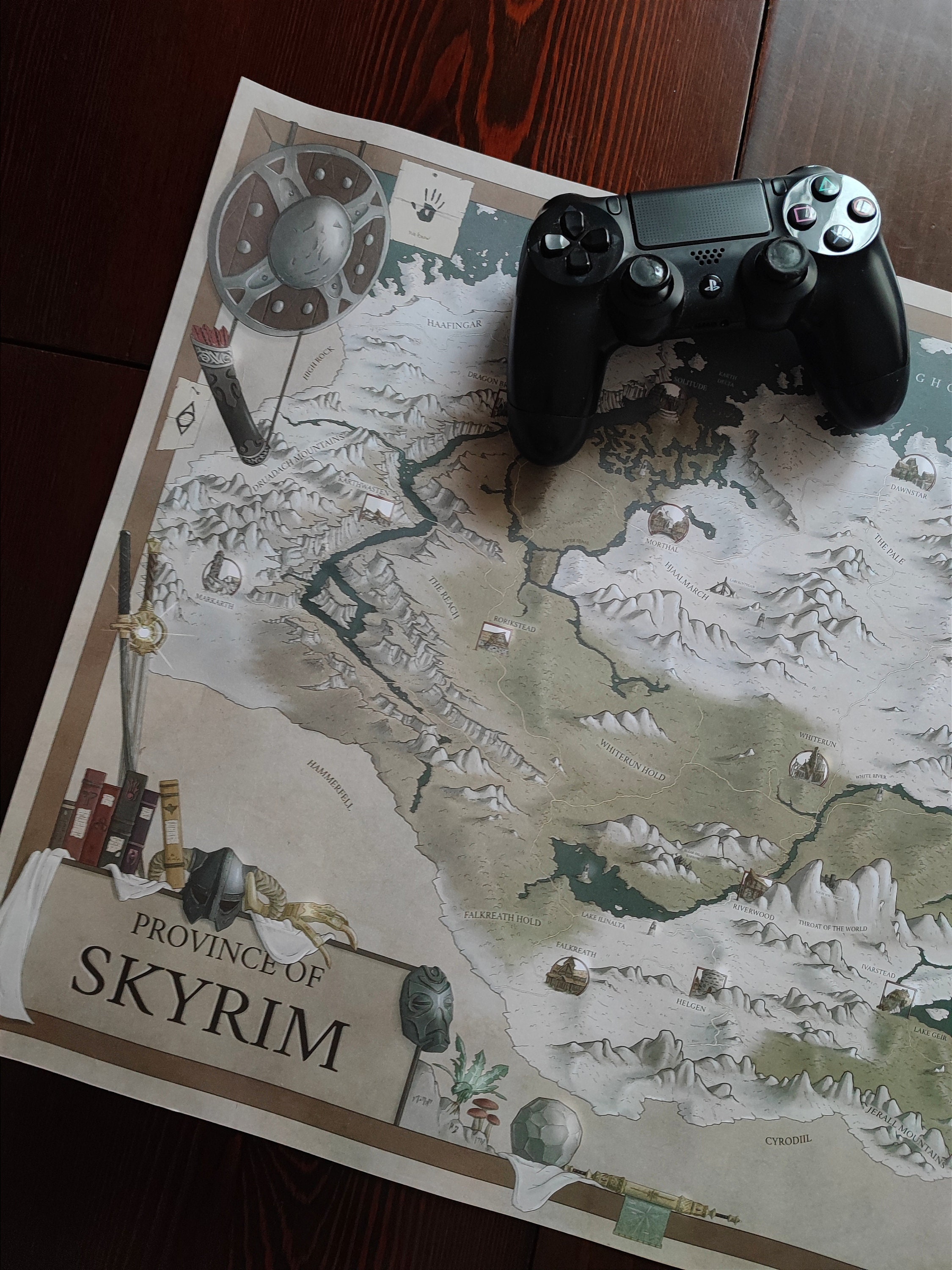 Póster del mapa de Skyrim, mapa del póster de The Elder Scrolls - Etsy ...
