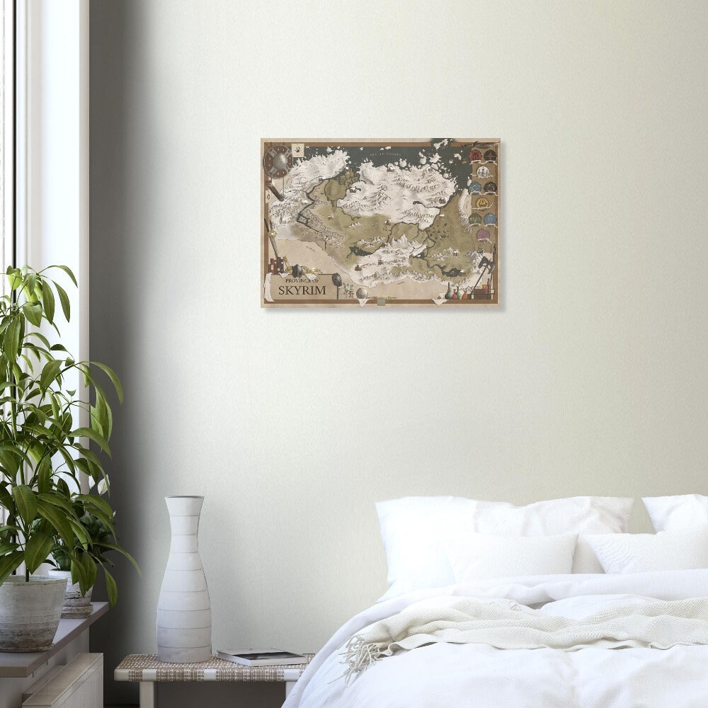 Póster del mapa de Skyrim, mapa del póster de The Elder Scrolls - Etsy ...