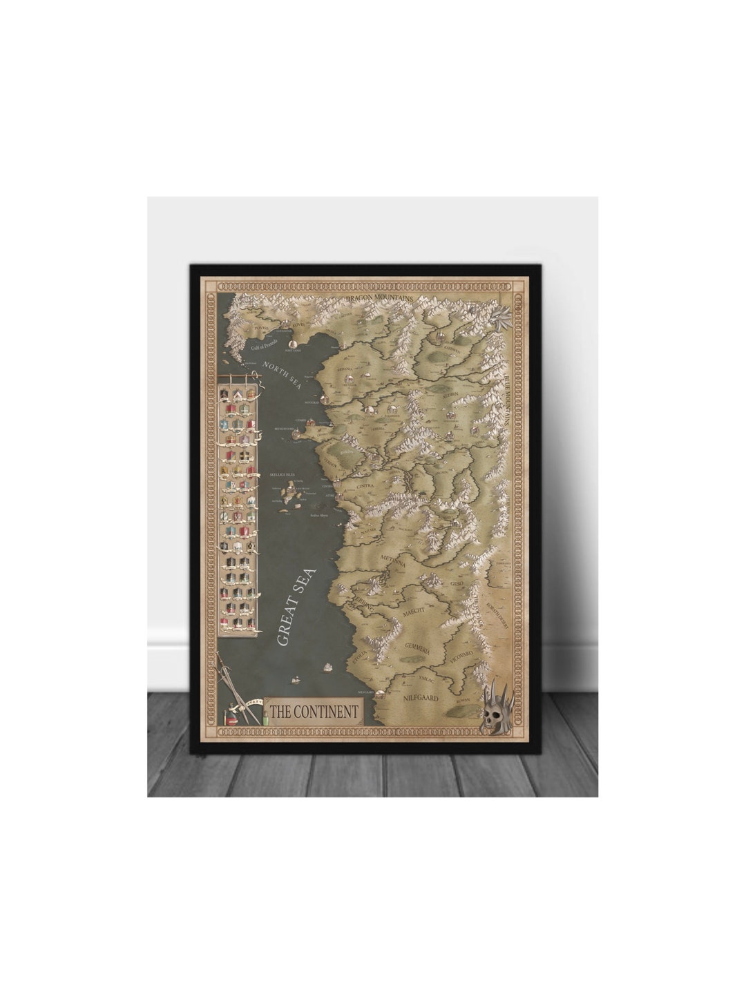 The Witcher Map the Continent Map Poster From the Witcher - Etsy