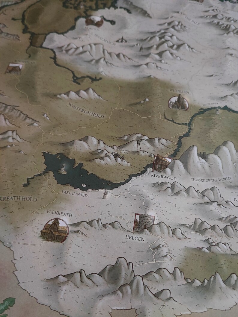 Skyrim Map Poster, the Elder Scrolls Poster Map - Etsy