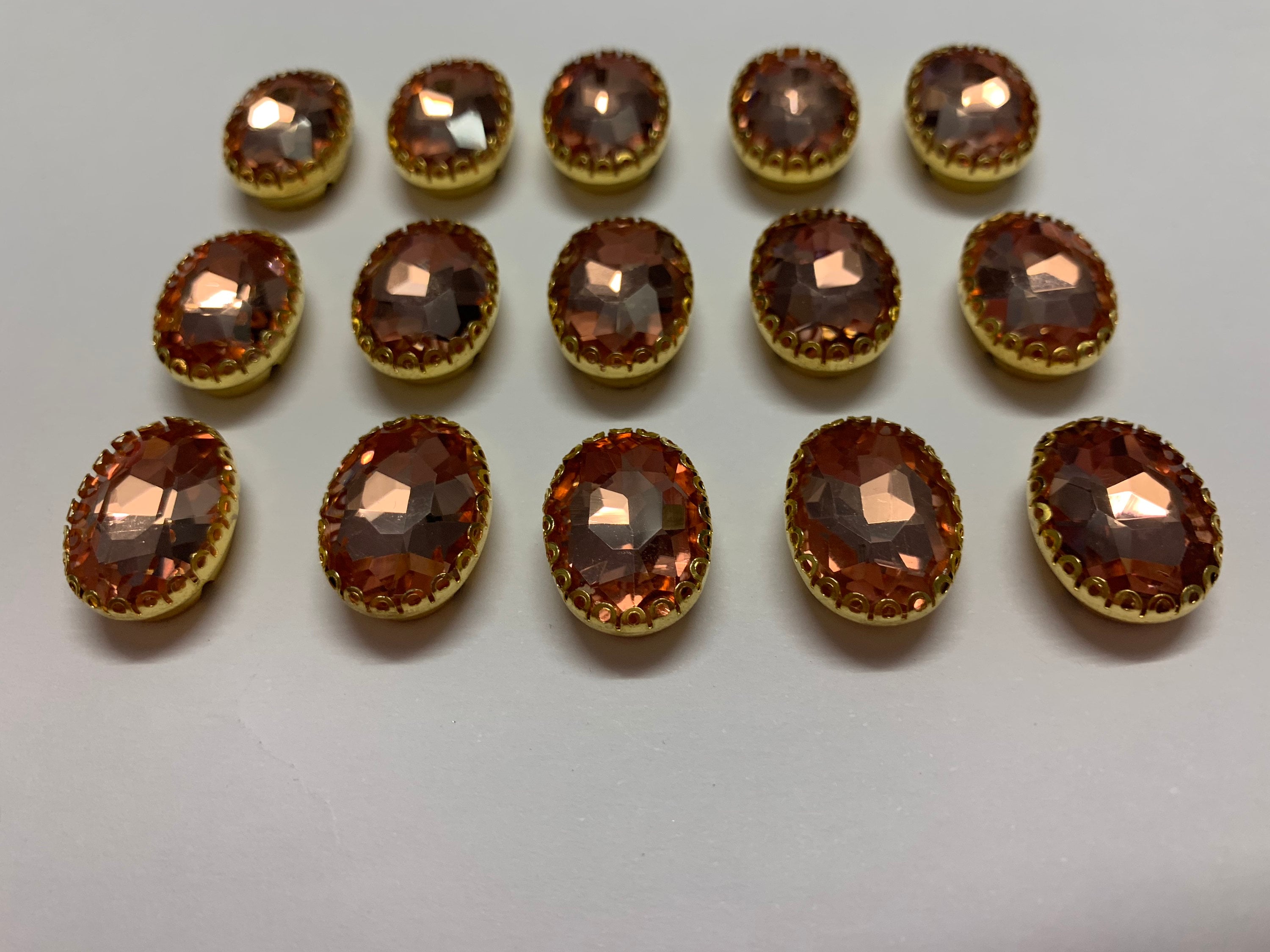 Pink Crystal Button Sew on Crystal Button Gold Pink Crystal - Etsy