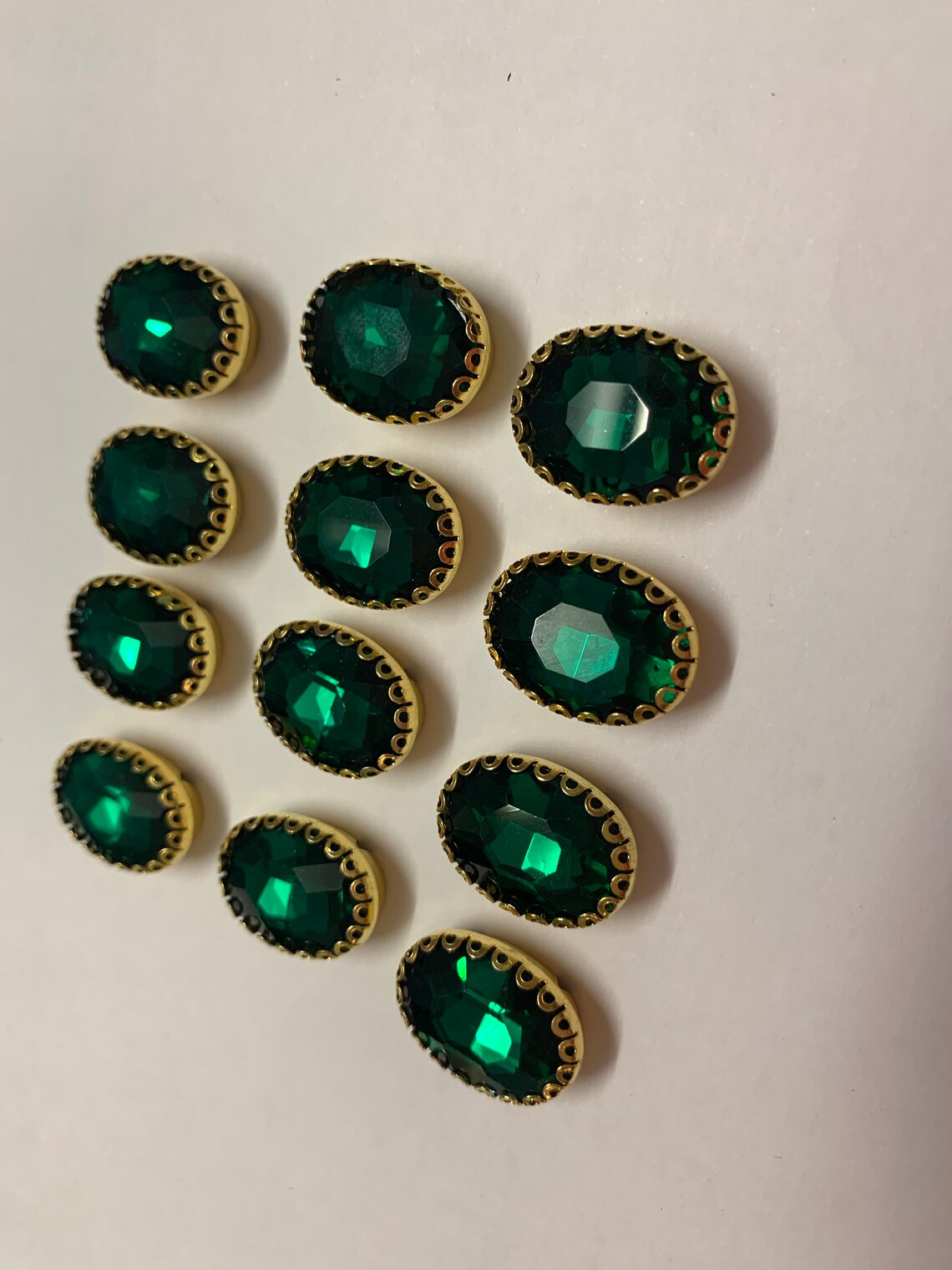 Emerald Crystal Button, Sew on Crystal Button, Gold Crystal Button, - Etsy
