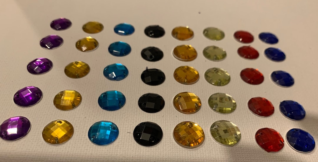 Acrylic Round Flat Back Sew-on Crystal Stones, Sew-on Crystals Large ...