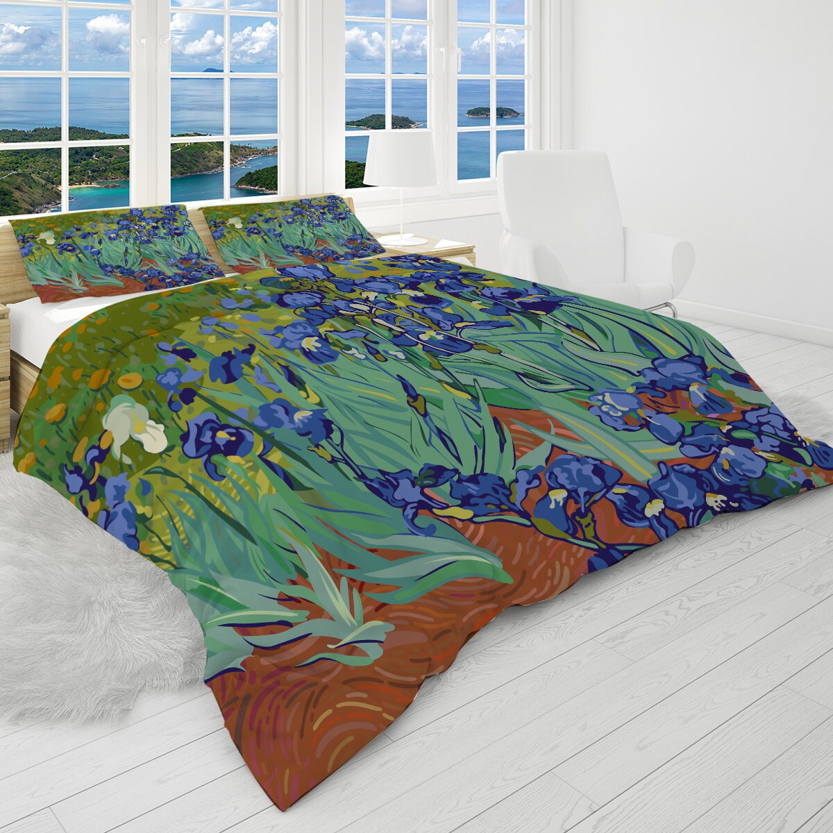 Claude Monet's Water Lilies Reversible Bedcover Set, Floral Bedroom ...