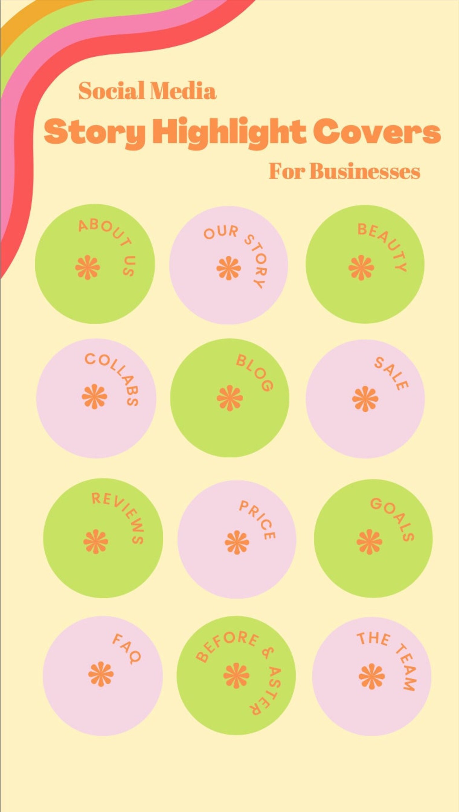 Business Instagram Story Highlight Trendy Influencers Illustrations ...