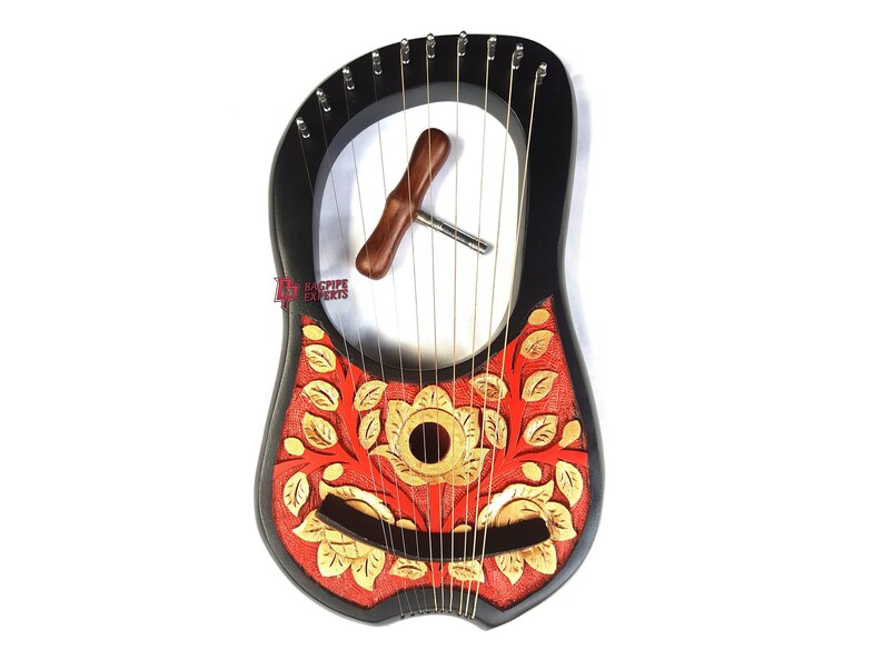 Handmade Lyre Harp Rosewood Black Finish Lyra Harp With 10 Metal ...
