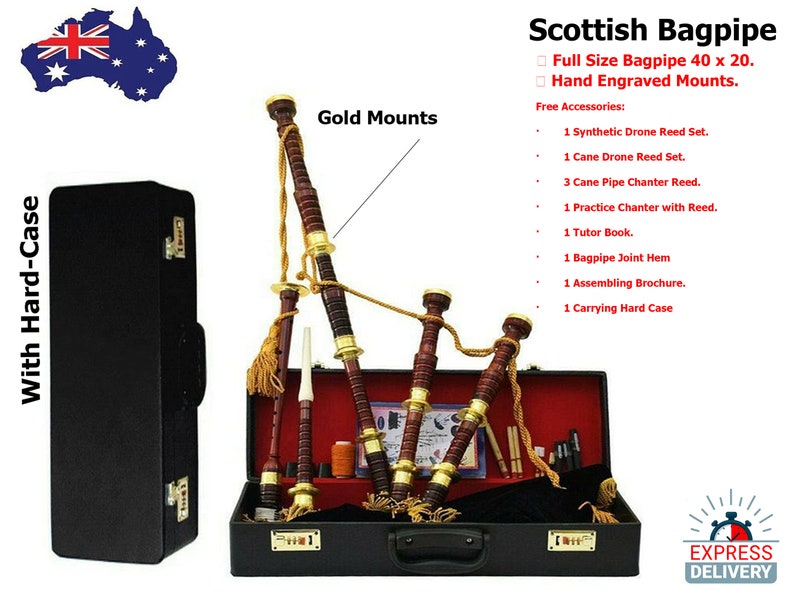 Full Size Great Highland Bagpipe Scottish Folk Musical Instruments ...