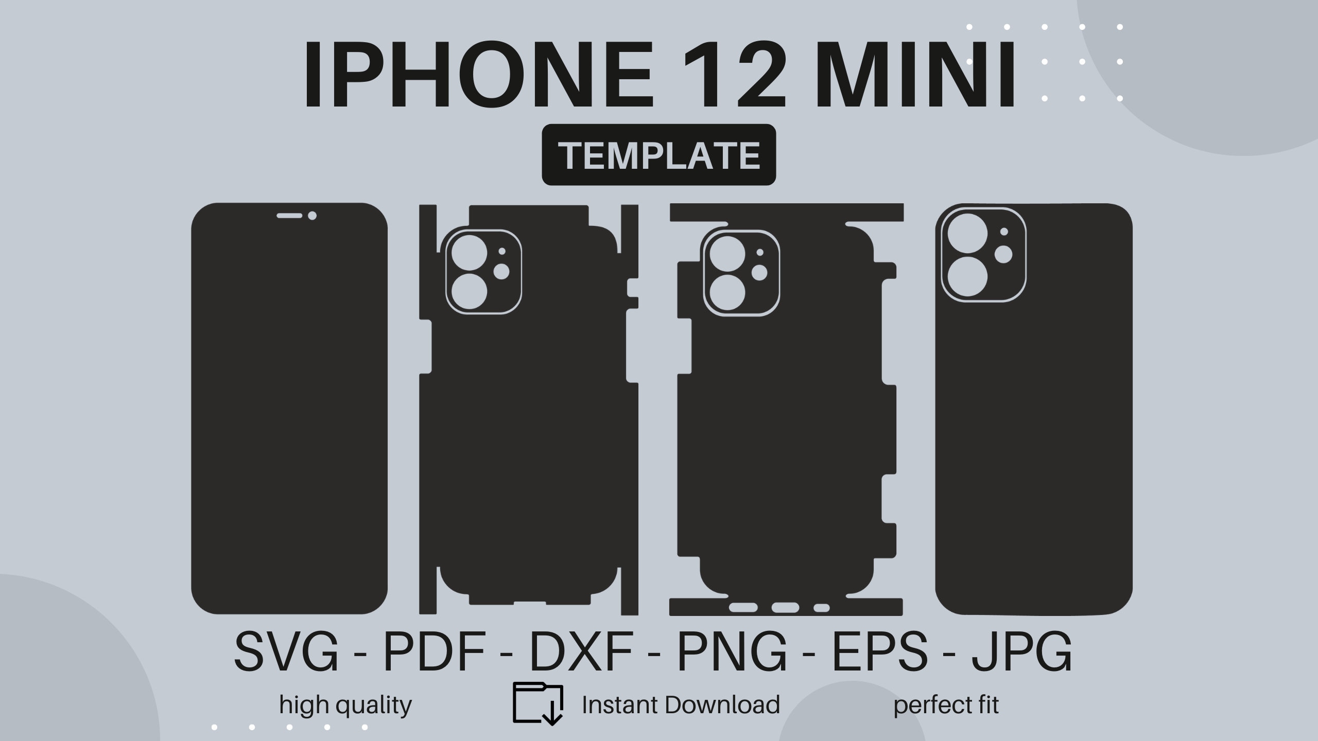 Apple iPhone 12 Mini - Template - SVG PDF Dxf Png Eps Jpg - Skin ...