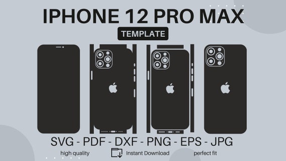 Apple Iphone 12 Pro Max Template SVG PDF Dxf Png Eps Jpg - Etsy