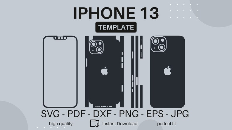 Apple iPhone 13 - Template - SVG PDF Dxf Png Eps Jpg - Skin - Template ...