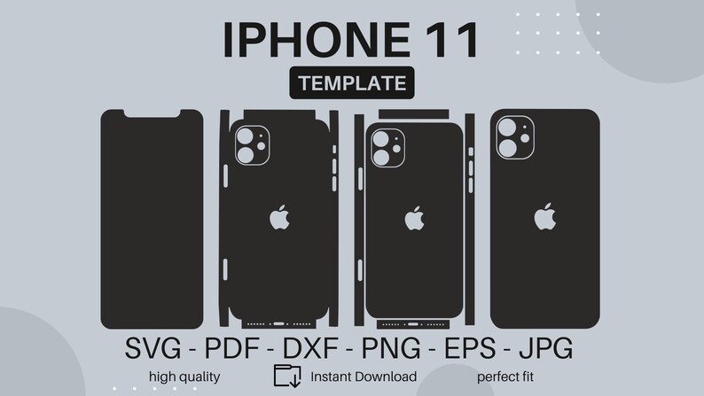 Apple iPhone 11 - Template - SVG PDF Dxf Png Eps Jpg - Skin - Template ...