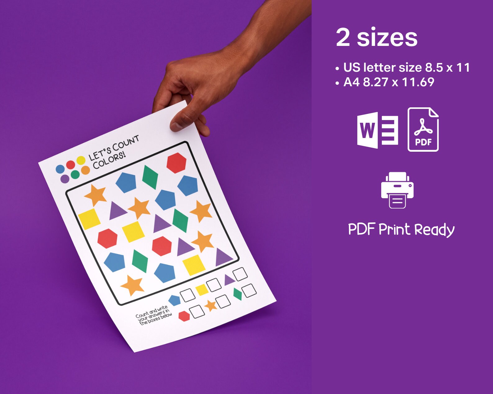 I Spy Learning Bundle: Counting, Colors, Shapes, and Math Printables ...