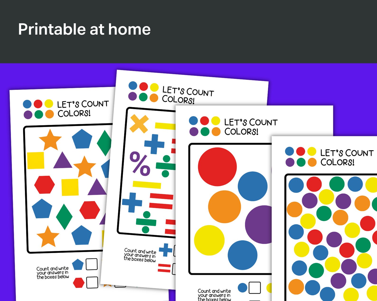 I Spy Learning Bundle: Counting, Colors, Shapes, and Math Printables ...