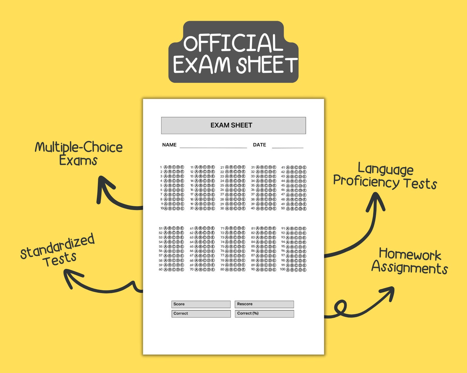 Hoja De Respuestas De 100 Preguntas Para Imprimir 6º EXAMEN TRIMESTRE