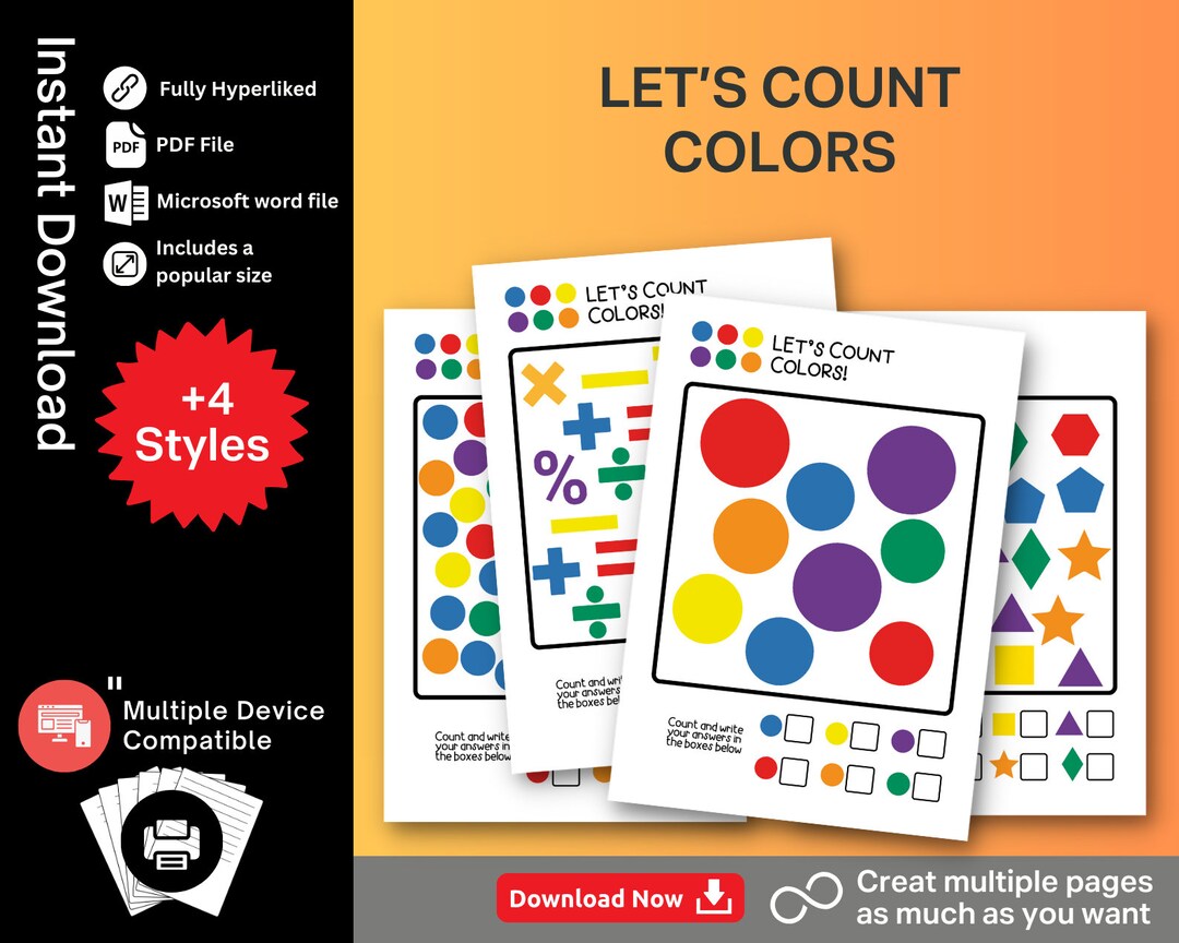 I Spy Learning Bundle: Counting, Colors, Shapes, and Math Printables ...