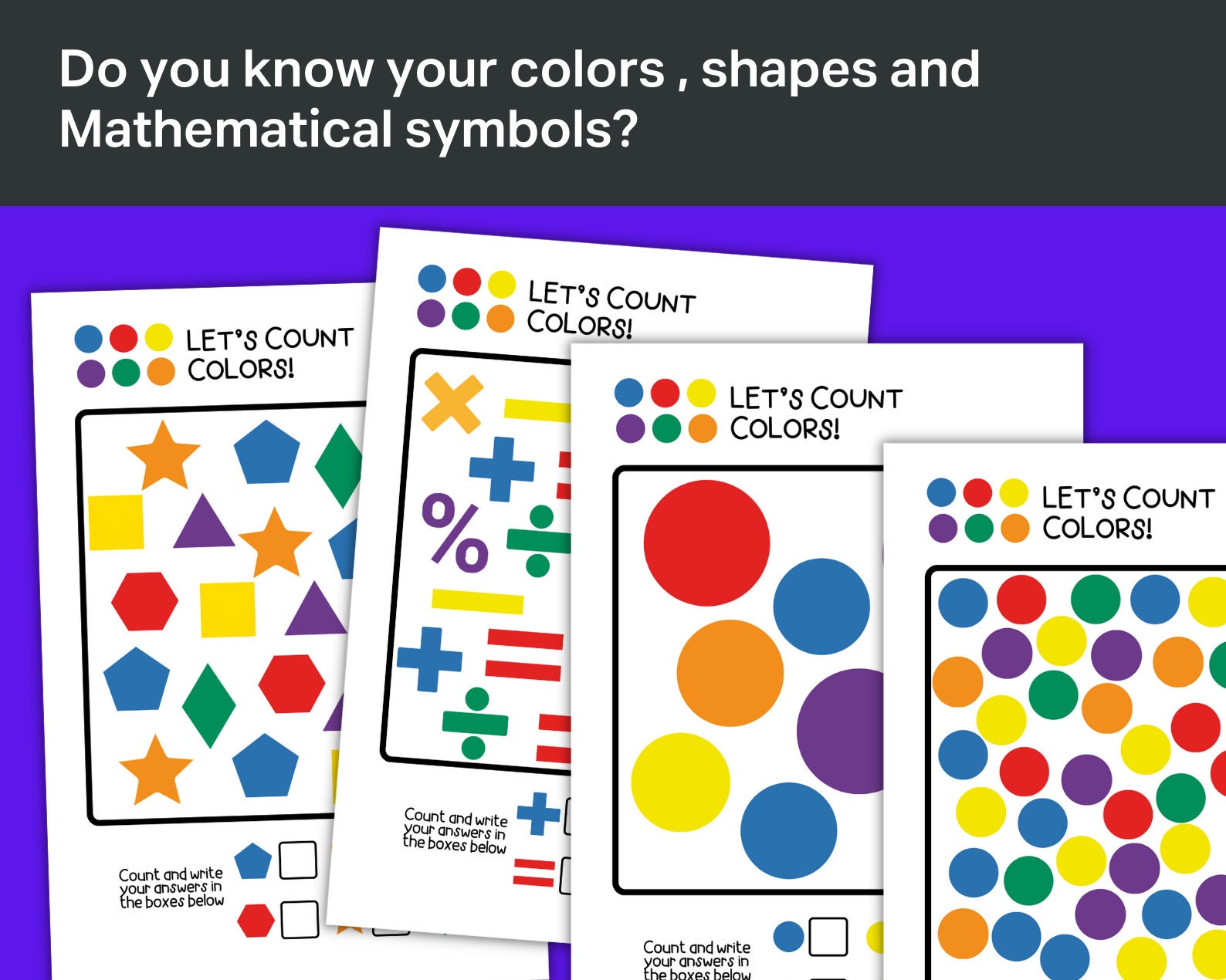 I Spy Learning Bundle: Counting, Colors, Shapes, and Math Printables ...