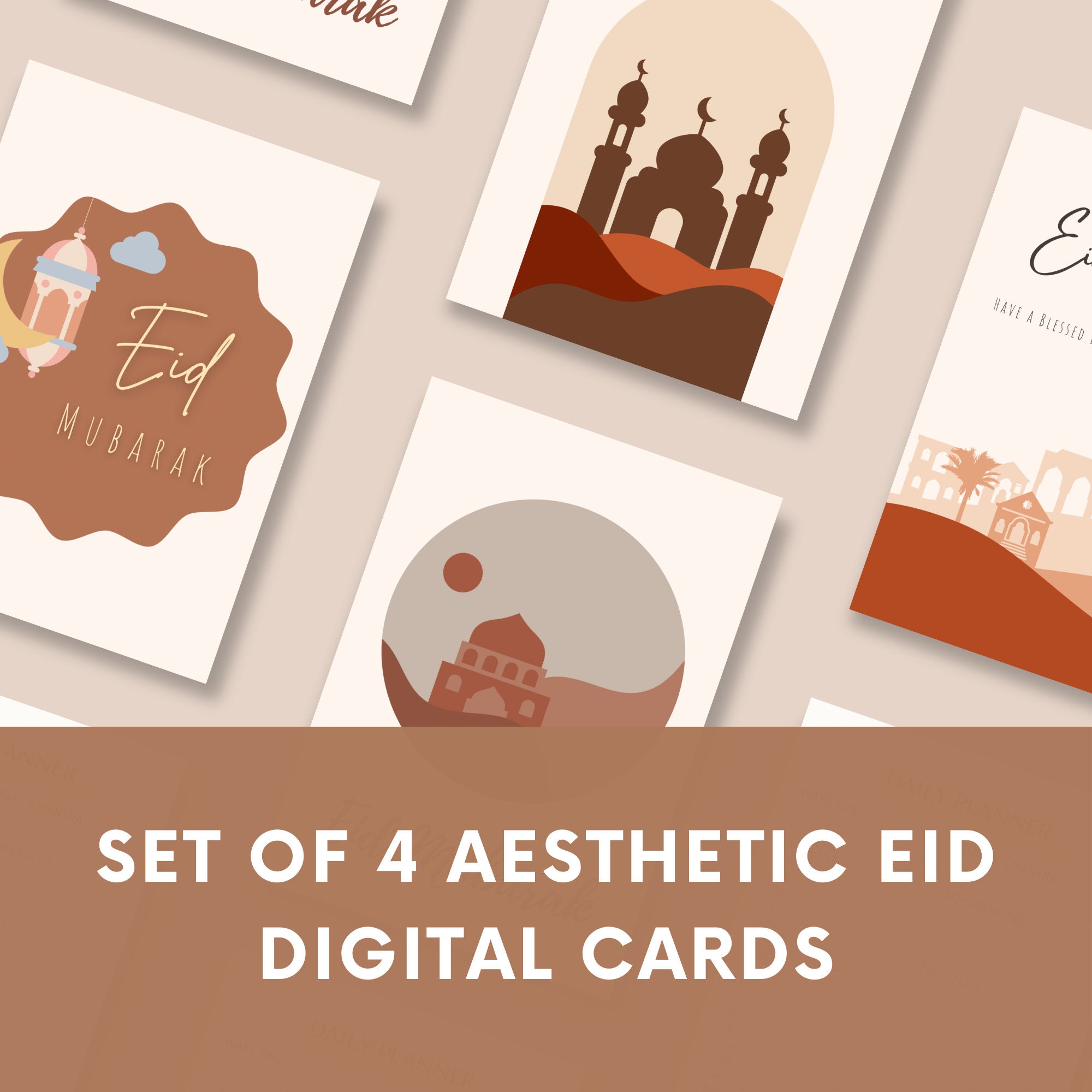 Eid Mubarak Printable Cards, Digital Eid Greeting Cards, Happy Eid ...