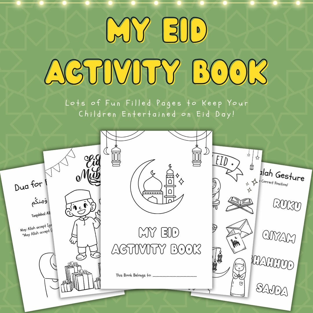My Eid Activity and Colouring Book, Digital Childrens Book, Islamic ...