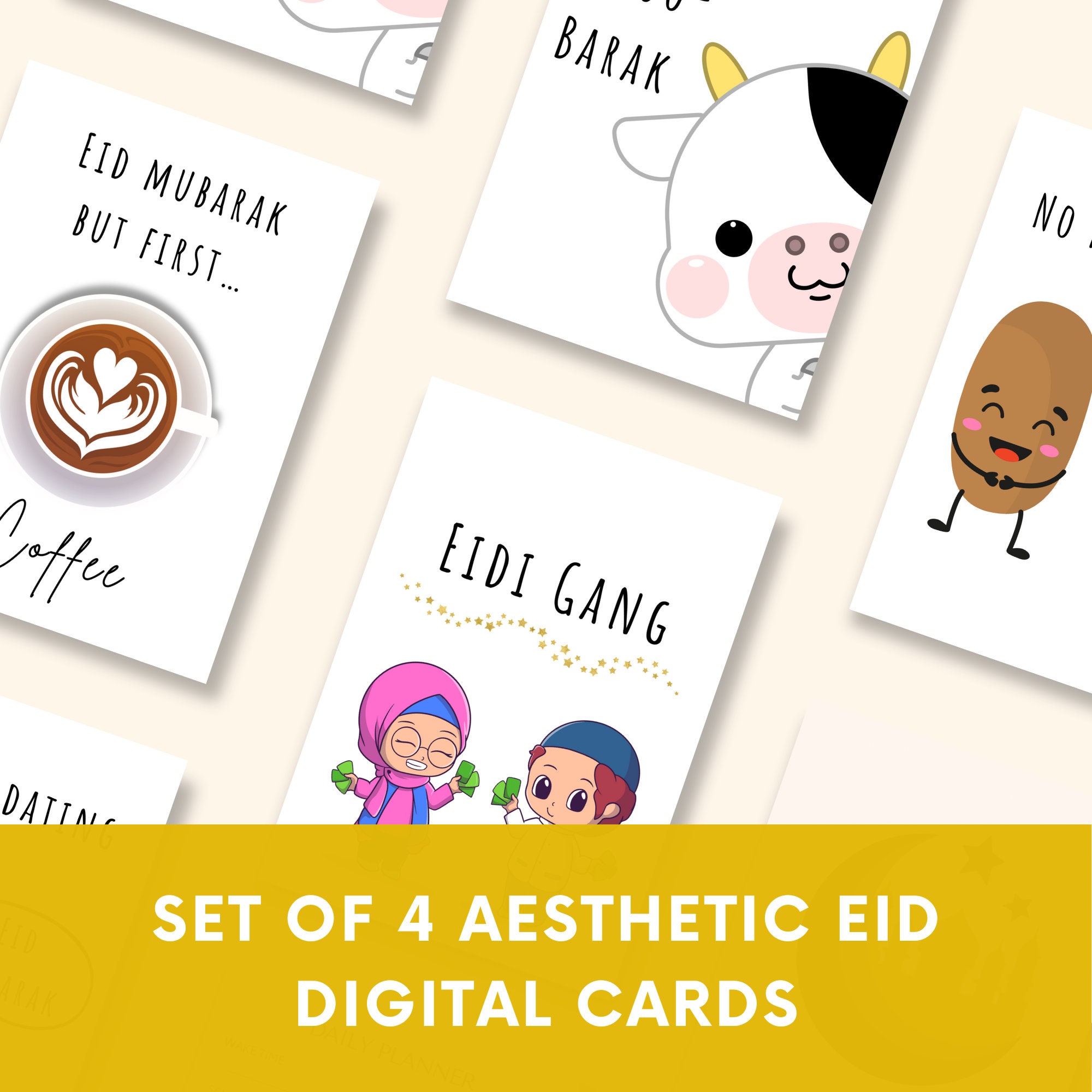 Funny Eid Mubarak Printable Cards, Digital Eid Greeting Cards, Happy ...
