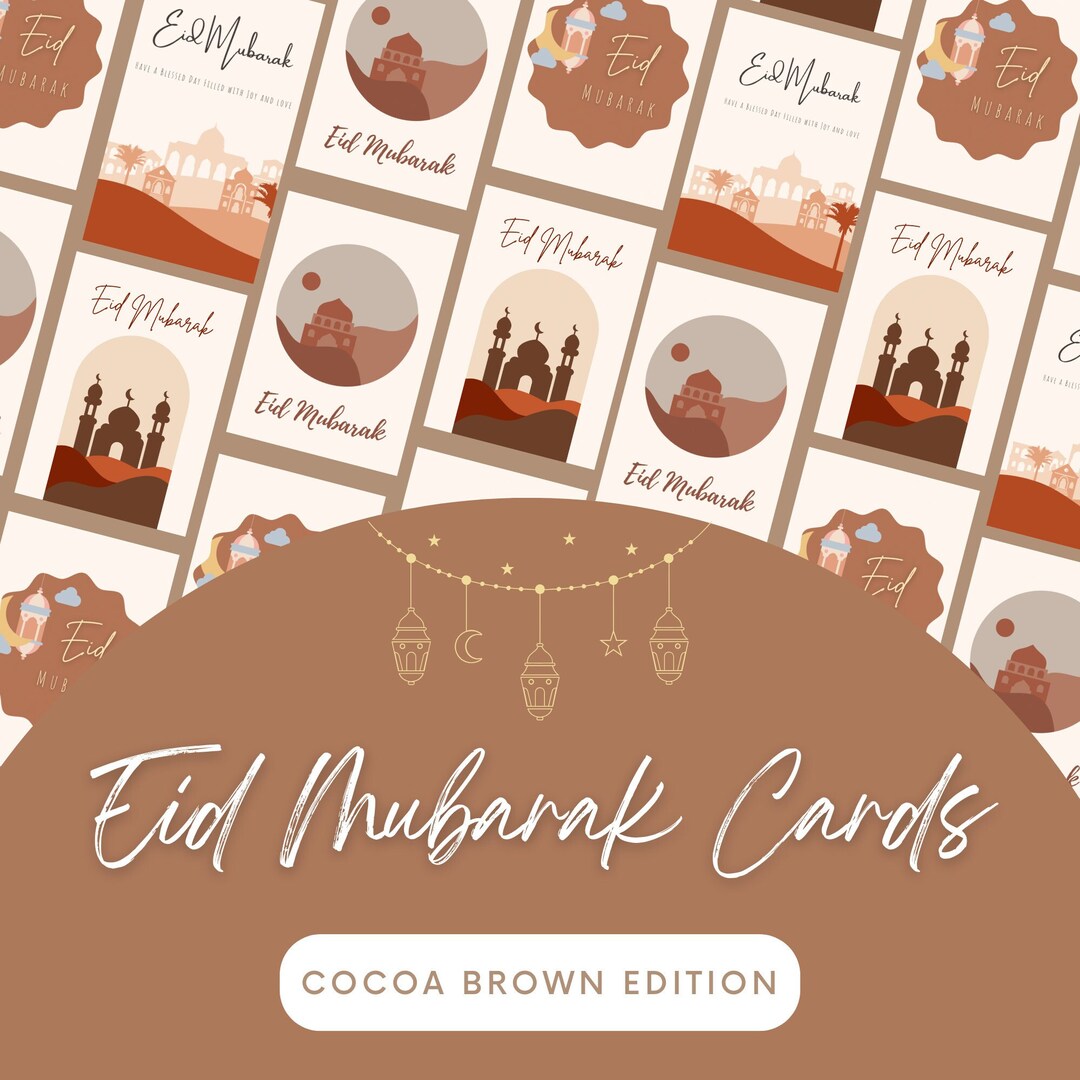 Eid Mubarak Printable Cards, Digital Eid Greeting Cards, Happy Eid ...