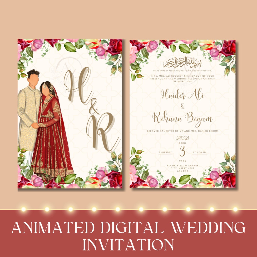 Personalised Video Wedding Invitation, Animated Wedding Card ...