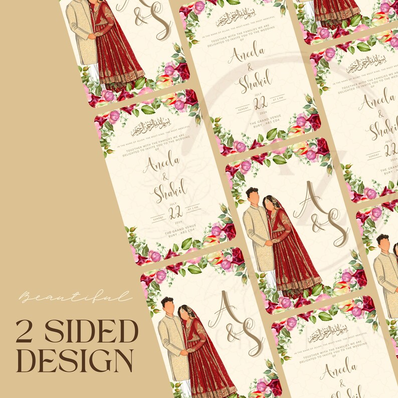 Personalised Digital Wedding Invitation, Baraat E-invite, Nikkah ...