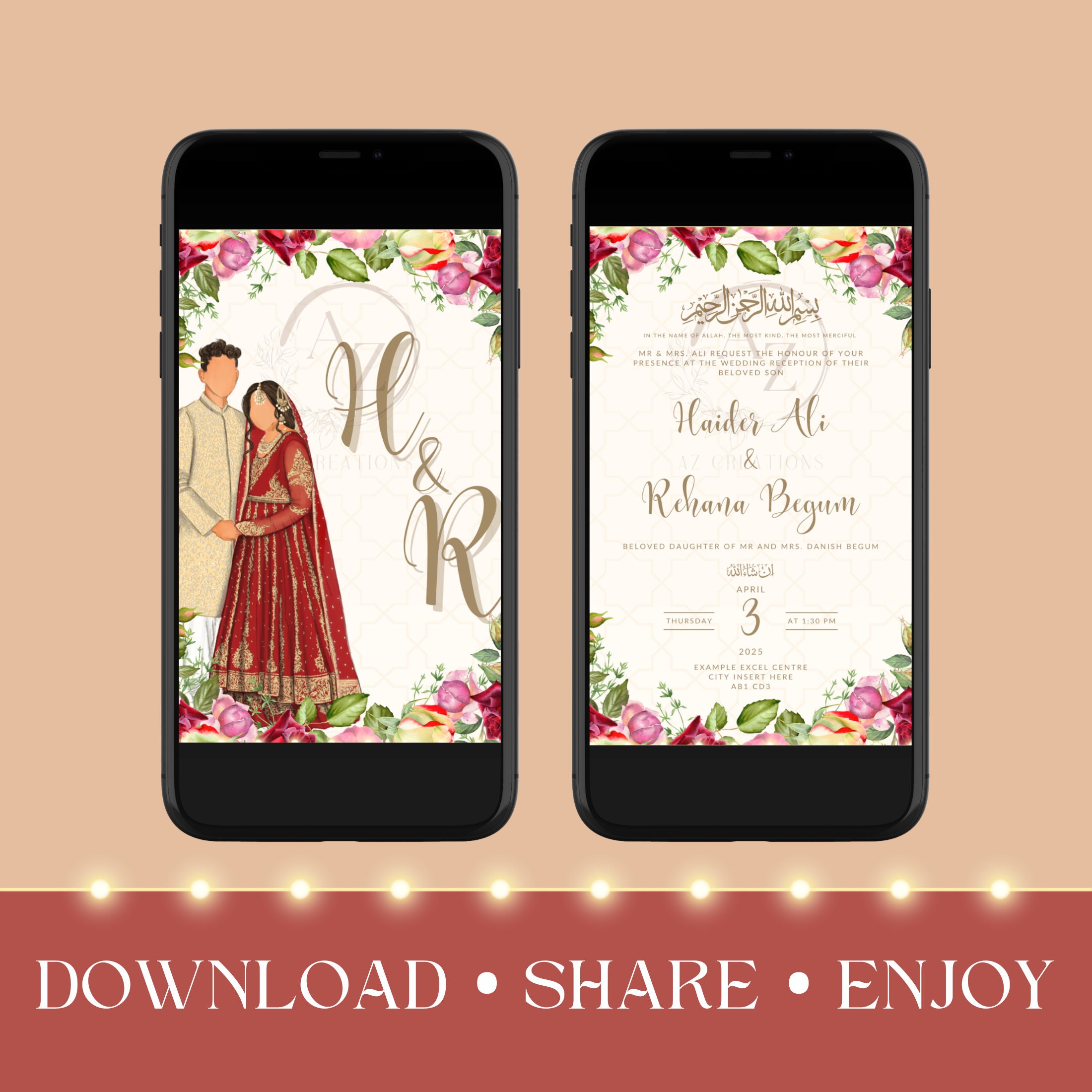 Personalised Video Wedding Invitation, Animated Wedding Card ...