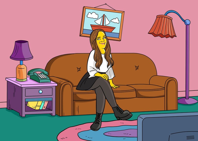 Digital Simpsons Image Digital Image Simpsonized Portrait - Etsy
