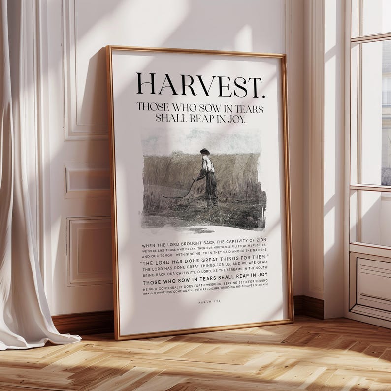 Psalm 126 Harvest Bible Verse Art: Christian Wall Decor (digital Print ...