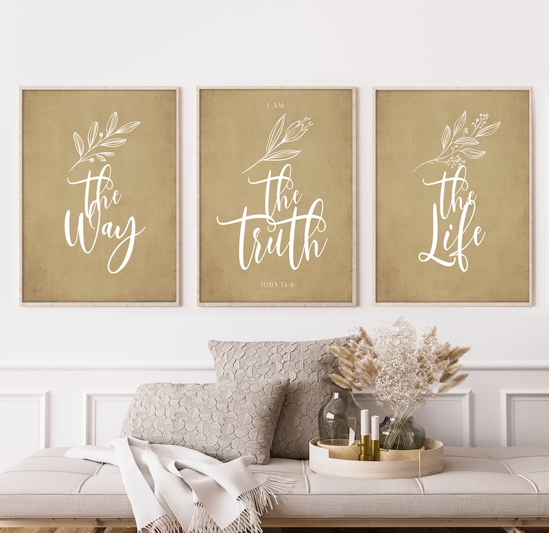 I Am the Way the Truth the Life Bible Verse Wall Art, John 14:6 ...