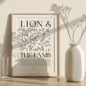 Lion and the Lamb Wall Art, the Attributes of God, Revelation of Christ ...