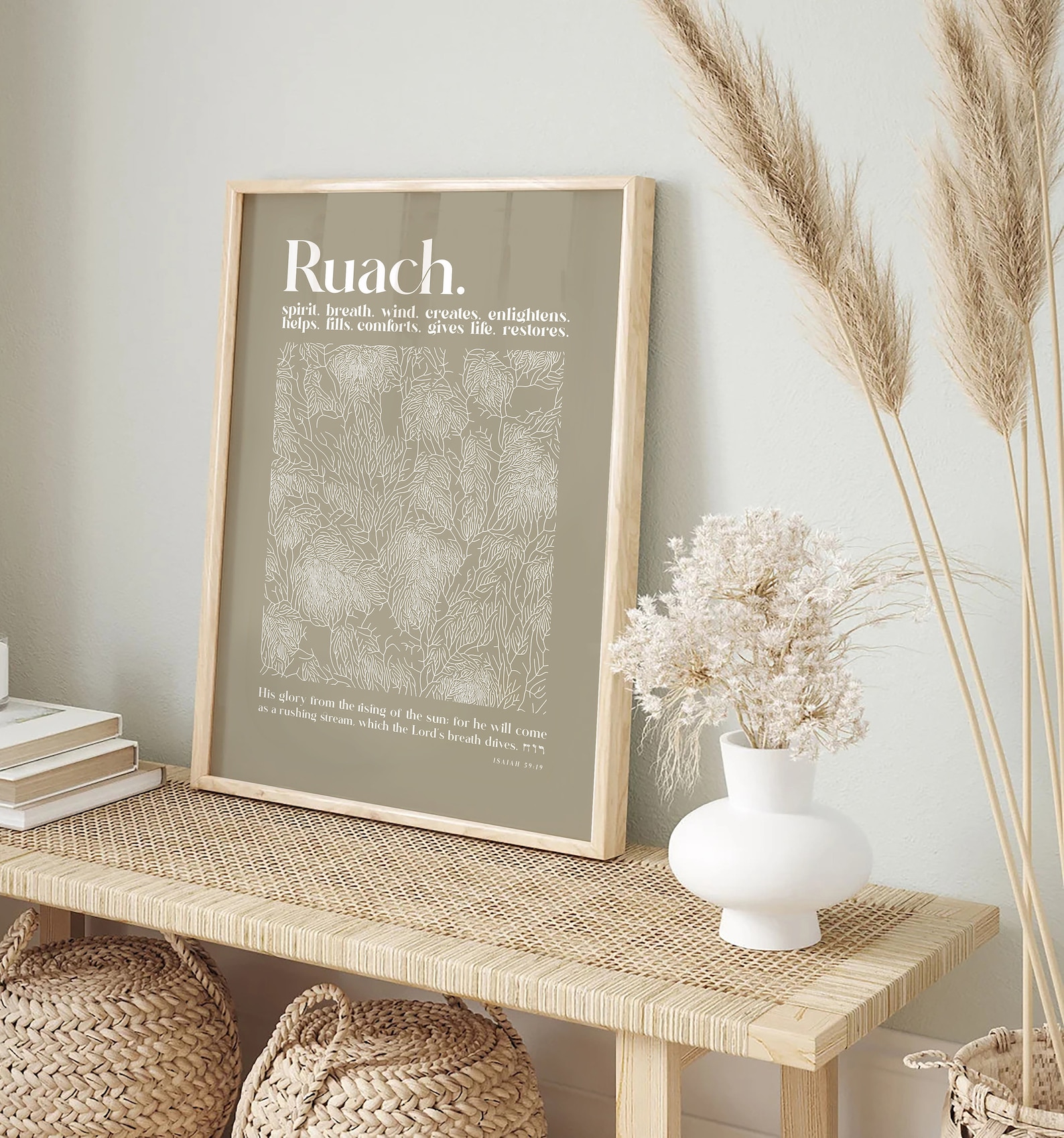 RUACH Holy Spirit Minimalist Wall Art, Spirit of God, Breath, Wind ...