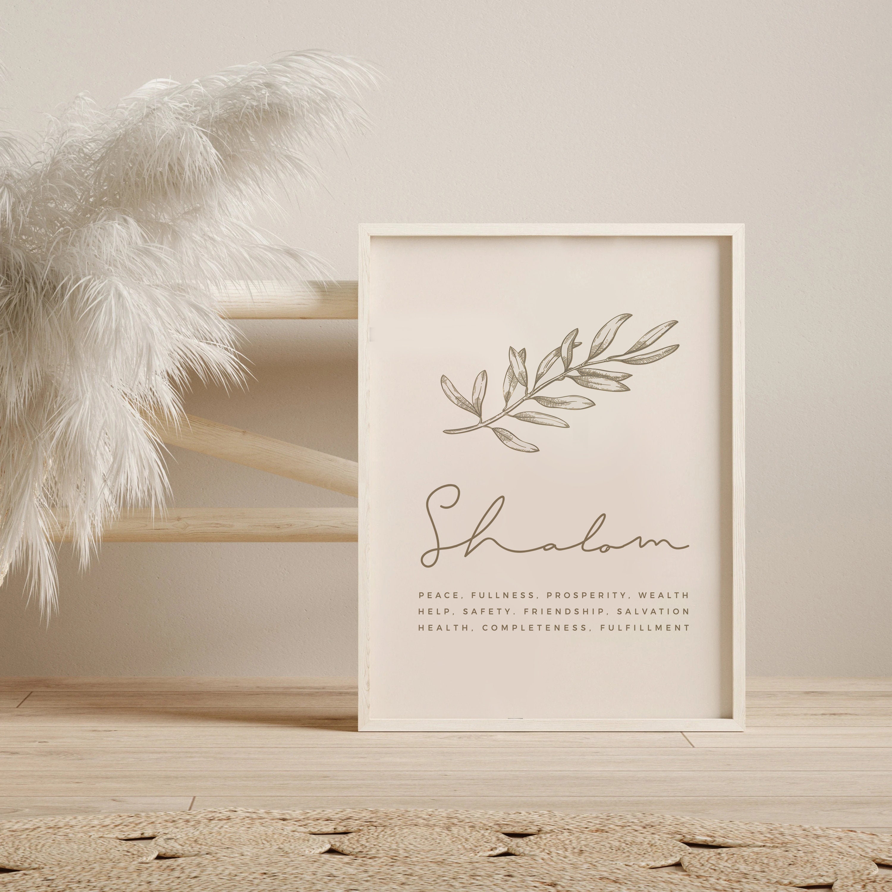 Shalom Minimalist Printable Wall Art, HEBREW Definition of Shalom/peace ...