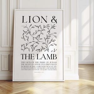 Lion and the Lamb Wall Art, the Attributes of God, Revelation of Christ ...
