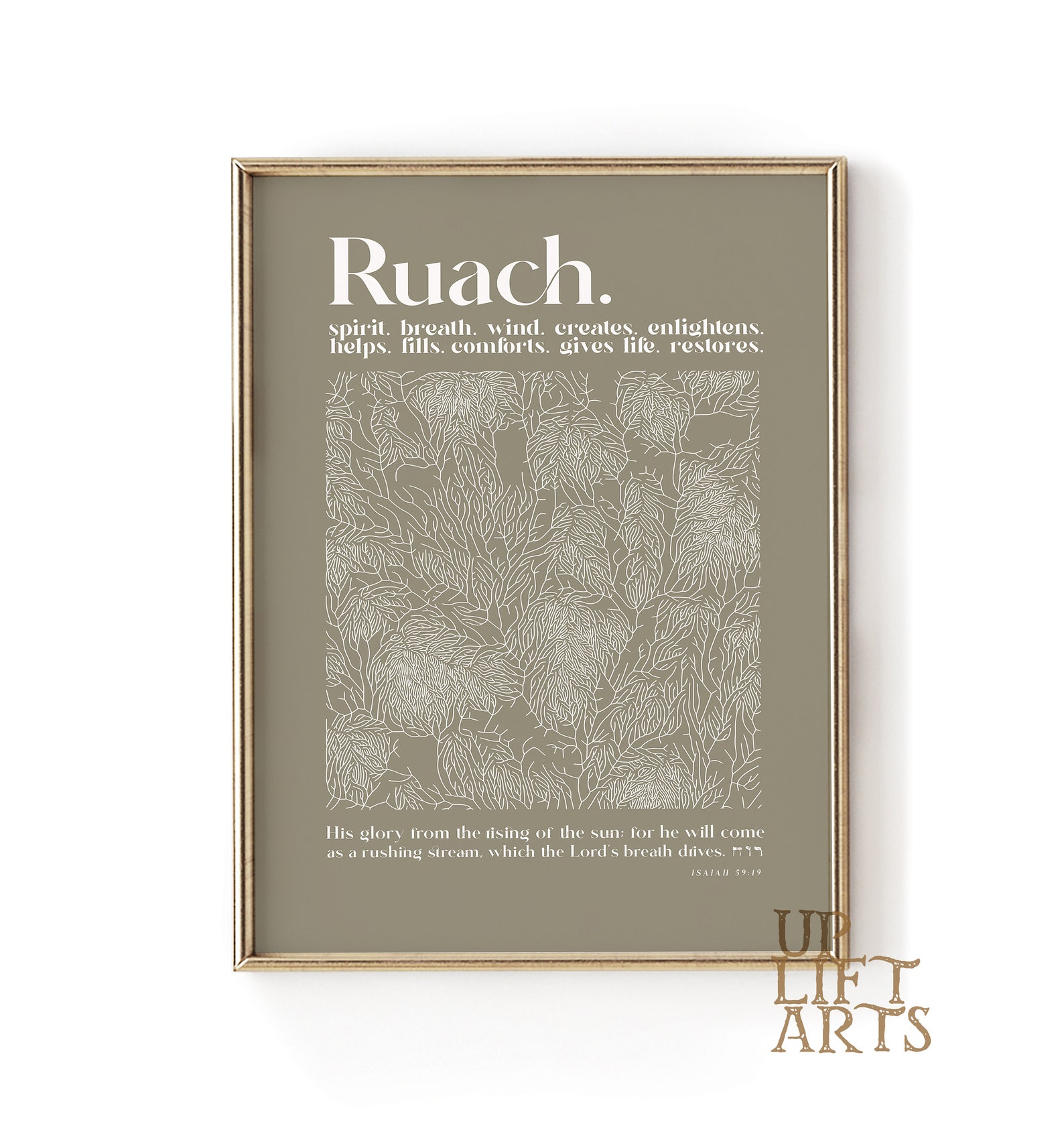 RUACH Holy Spirit Minimalist Wall Art, Spirit of God, Breath, Wind ...